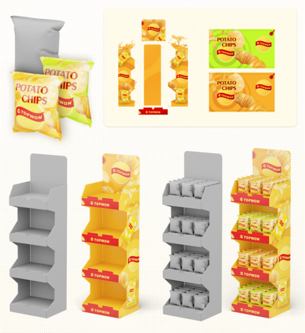 Potato Chip Display Racks | Cardboard Lays Chips Rack - Topwon